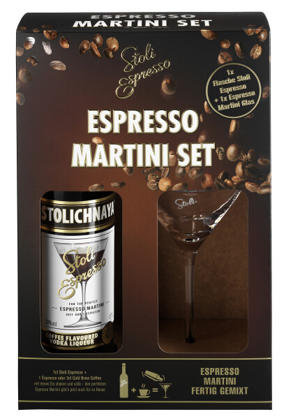 Stolichnaya Espresso Martini mit Glas - Preisvergleich Stolichnaya Espresso Martini mit Glas - Preisvergleich
